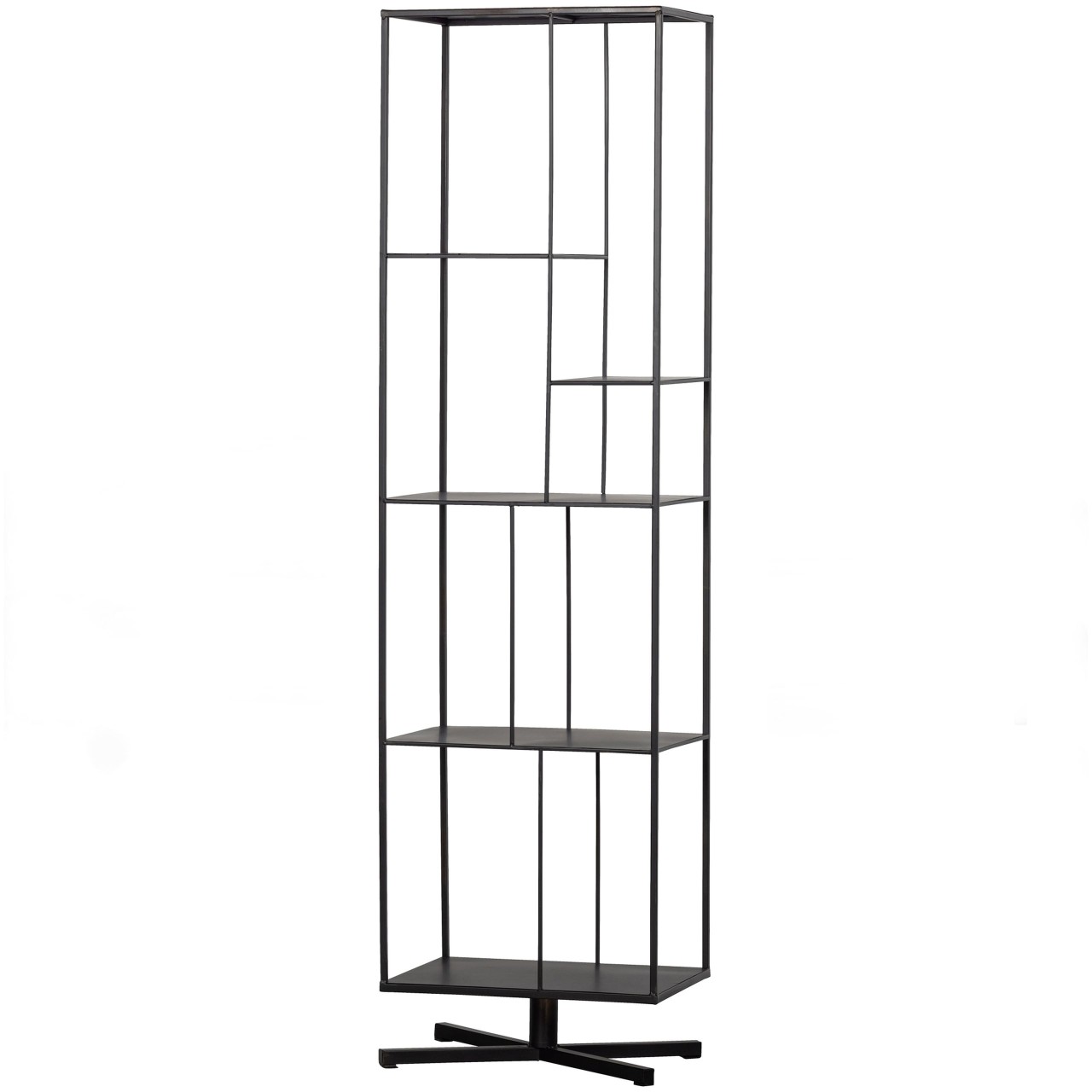 Industrial Regal Art Deco Metall Circle mit Rauchglasböden